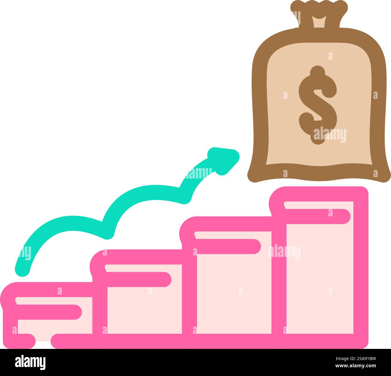 financial goals color icon vector. financial goals sign. isolated ...