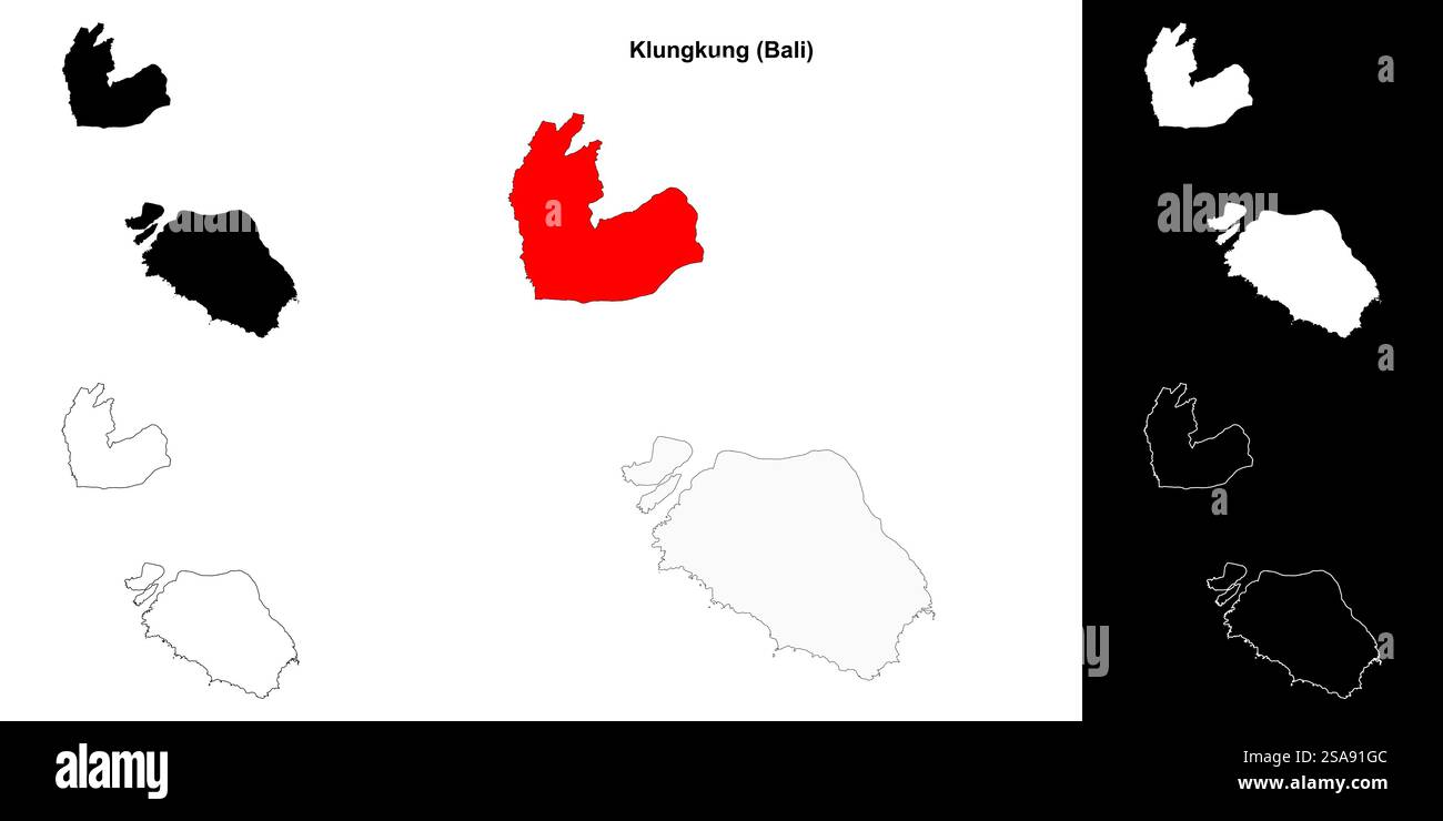 Klungkung blank outline map set Stock Vector Image & Art - Alamy