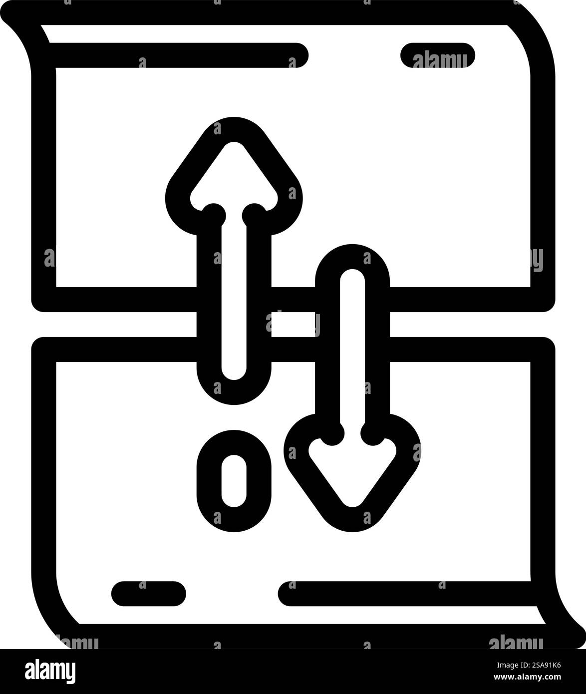 scroll hijacking ux ui design line icon vector. scroll hijacking ux ui design sign. isolated ...