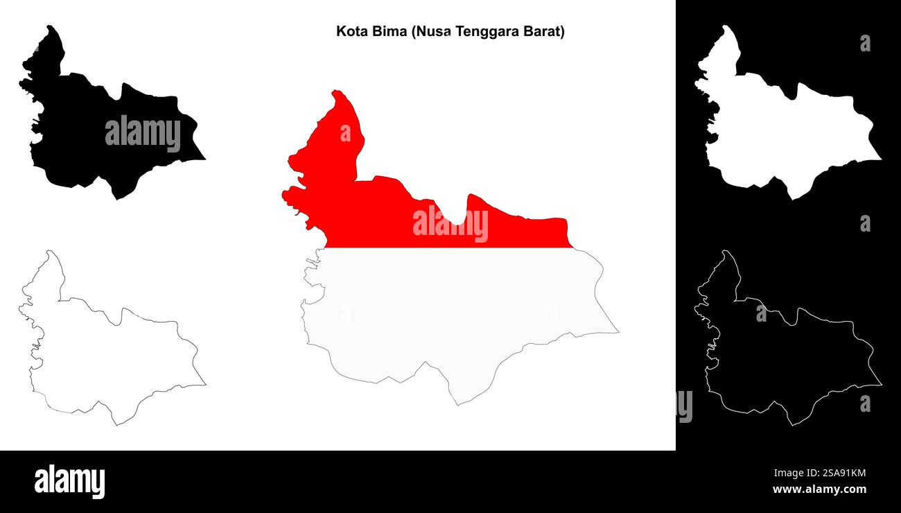Kota Bima blank outline map set Stock Vector Image & Art - Alamy