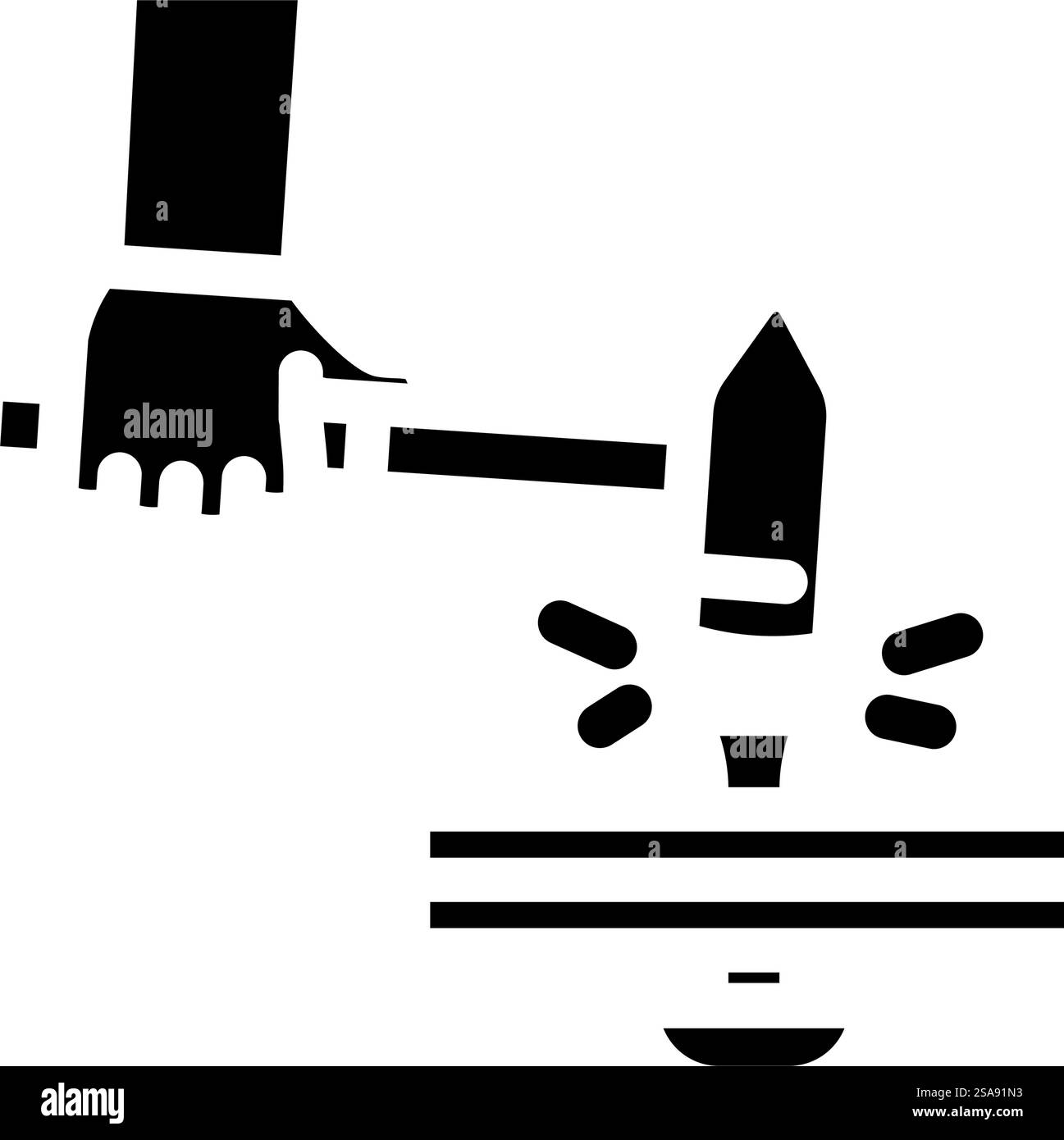 riveting blacksmith metal glyph icon vector. riveting blacksmith metal ...