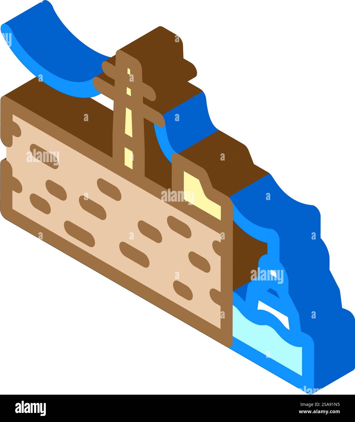 wave transmission tidal power isometric icon vector. wave transmission ...