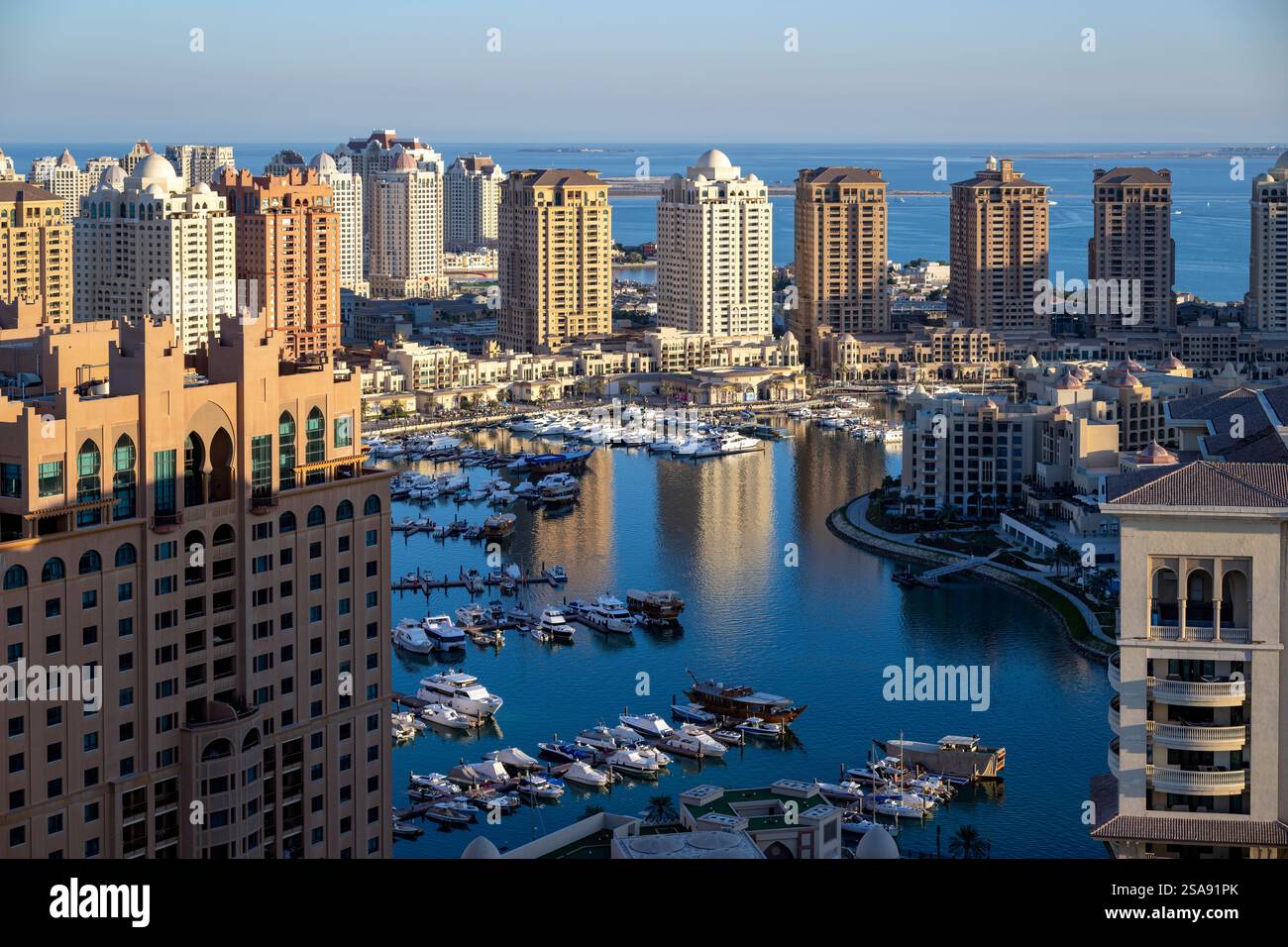 Aerial view of Peral Qatar Porto Arabia Doha Qatar Stock Photo - Alamy