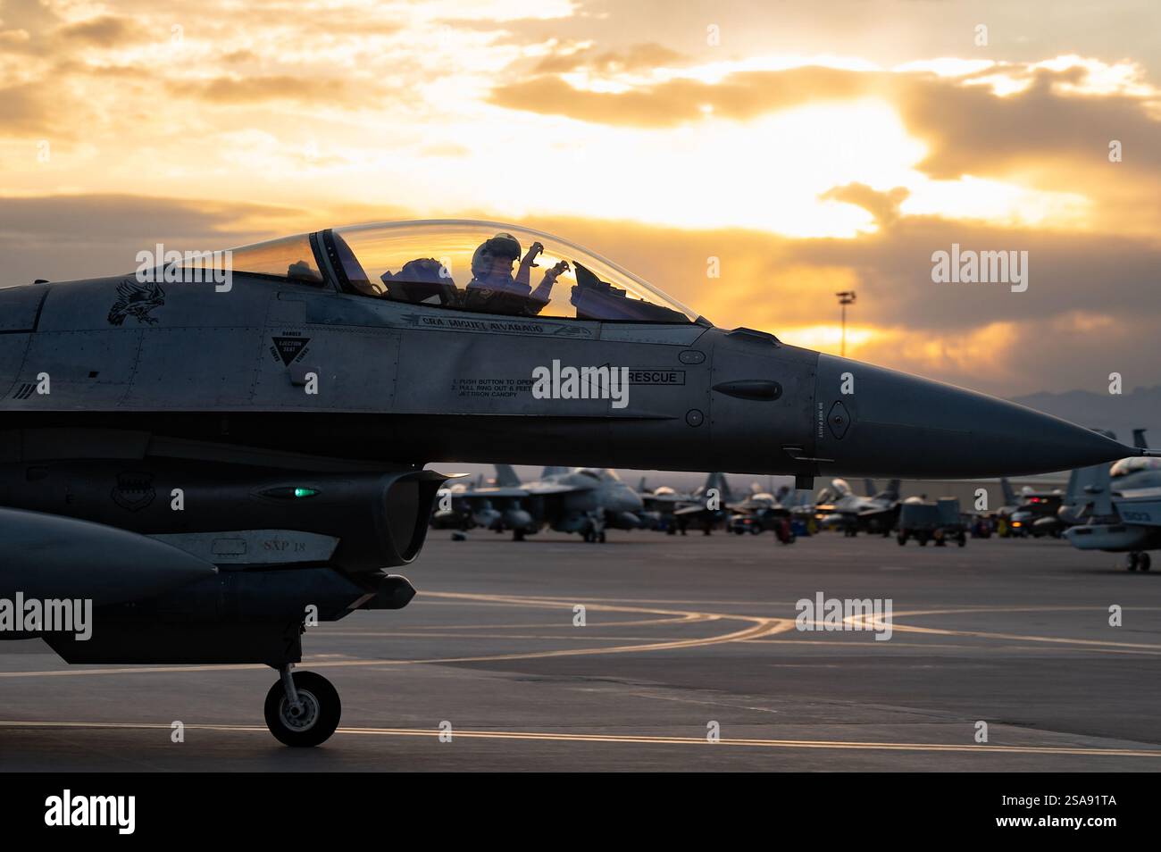 A U.S. Air Force F-16 Fighting Falcon, assigned to the 20th Fighter Wing, Shaw Air Force Base ...