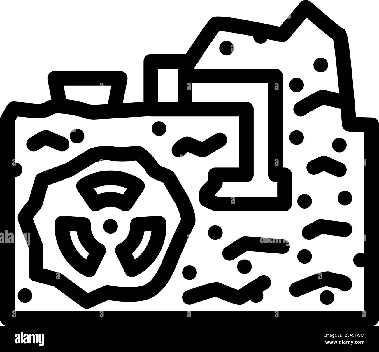 uranium mining nuclear energy line icon vector. uranium mining nuclear ...