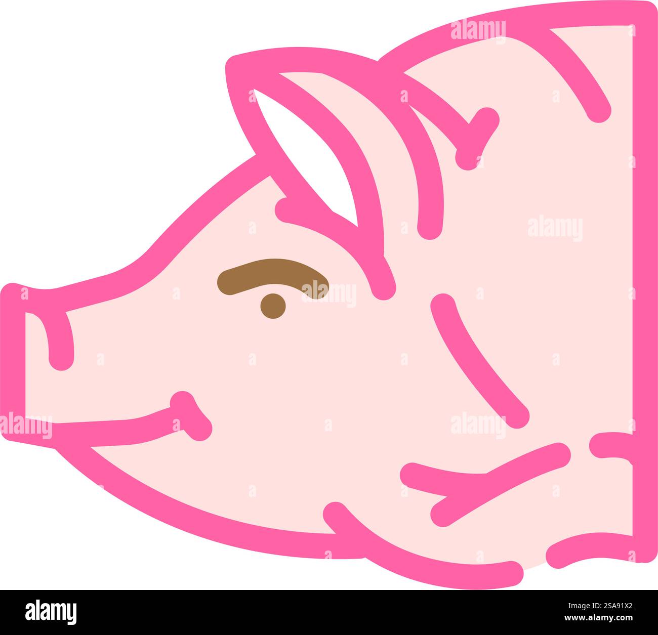 pig animal color icon vector. pig animal sign. isolated symbol ...