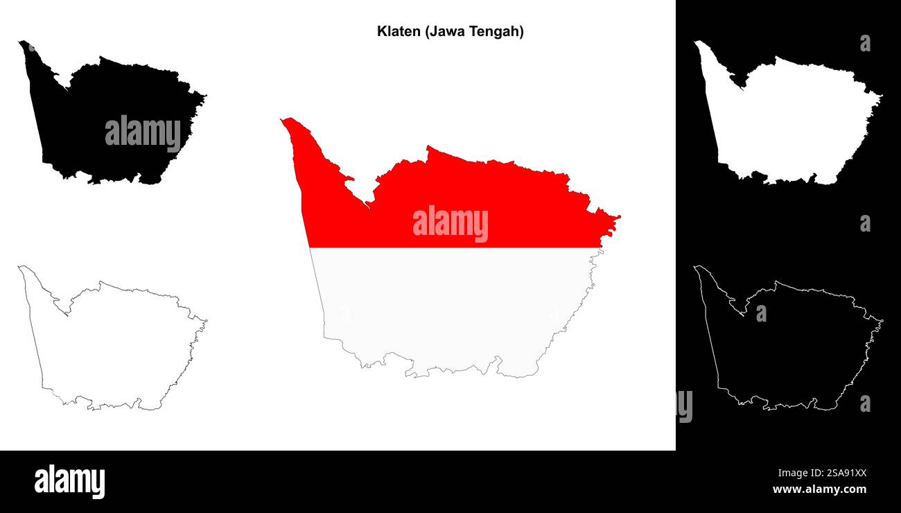 Klaten blank outline map set Stock Vector Image & Art - Alamy
