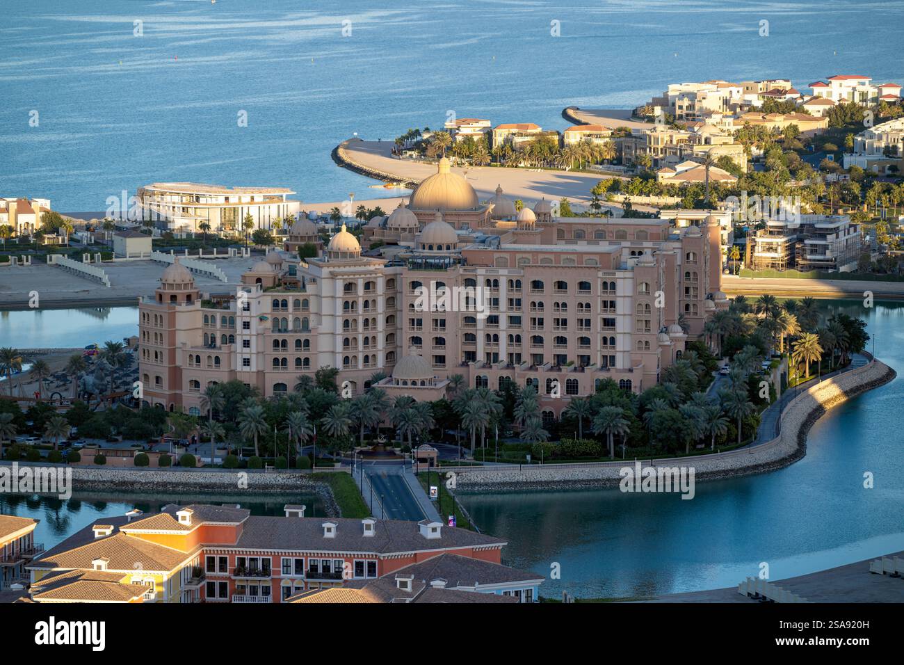 Aerial view of luxury 5 star resort hotel Marsa Malaz Kempinski at The ...