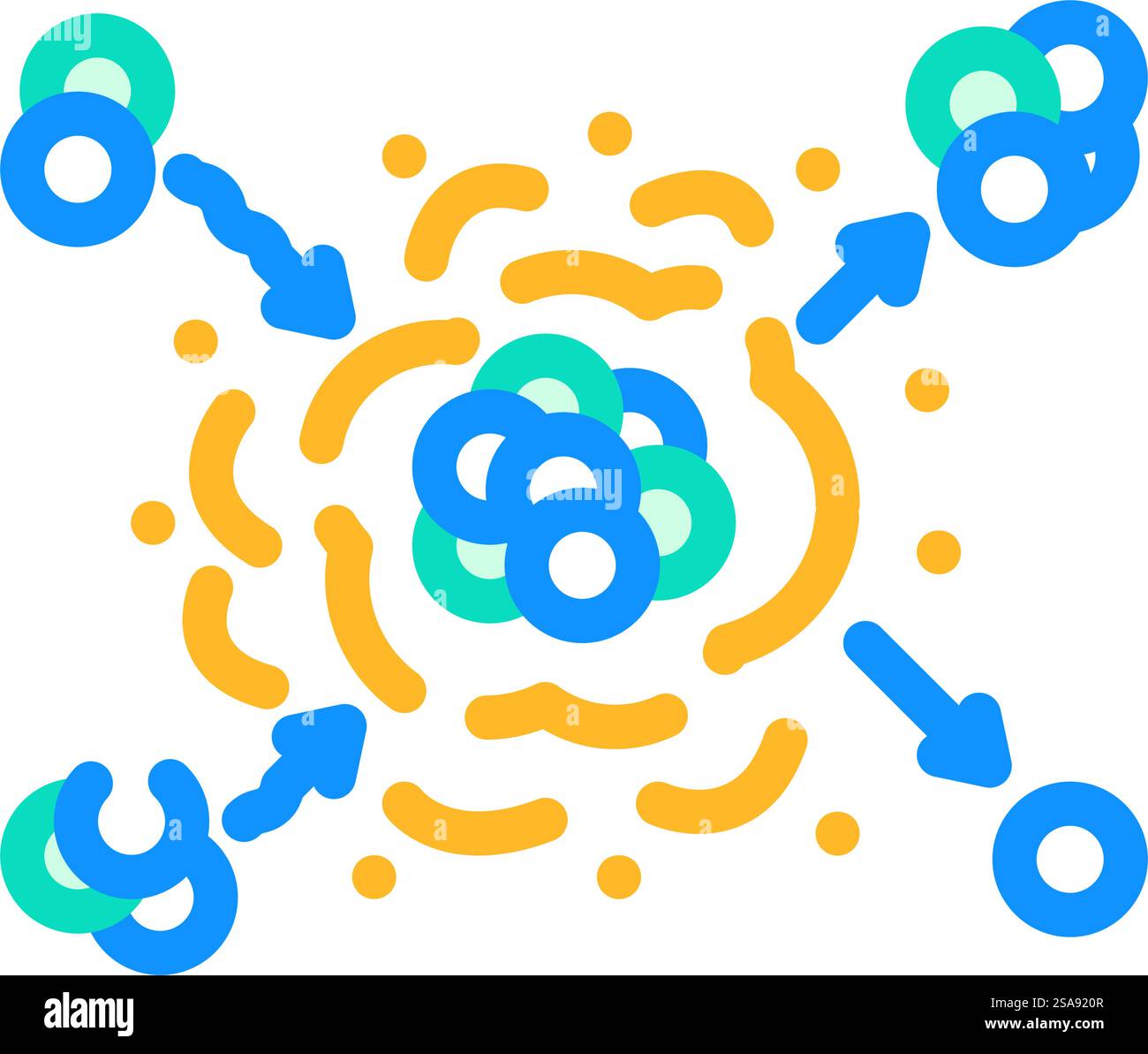 fusion nuclear energy color icon vector. fusion nuclear energy sign ...