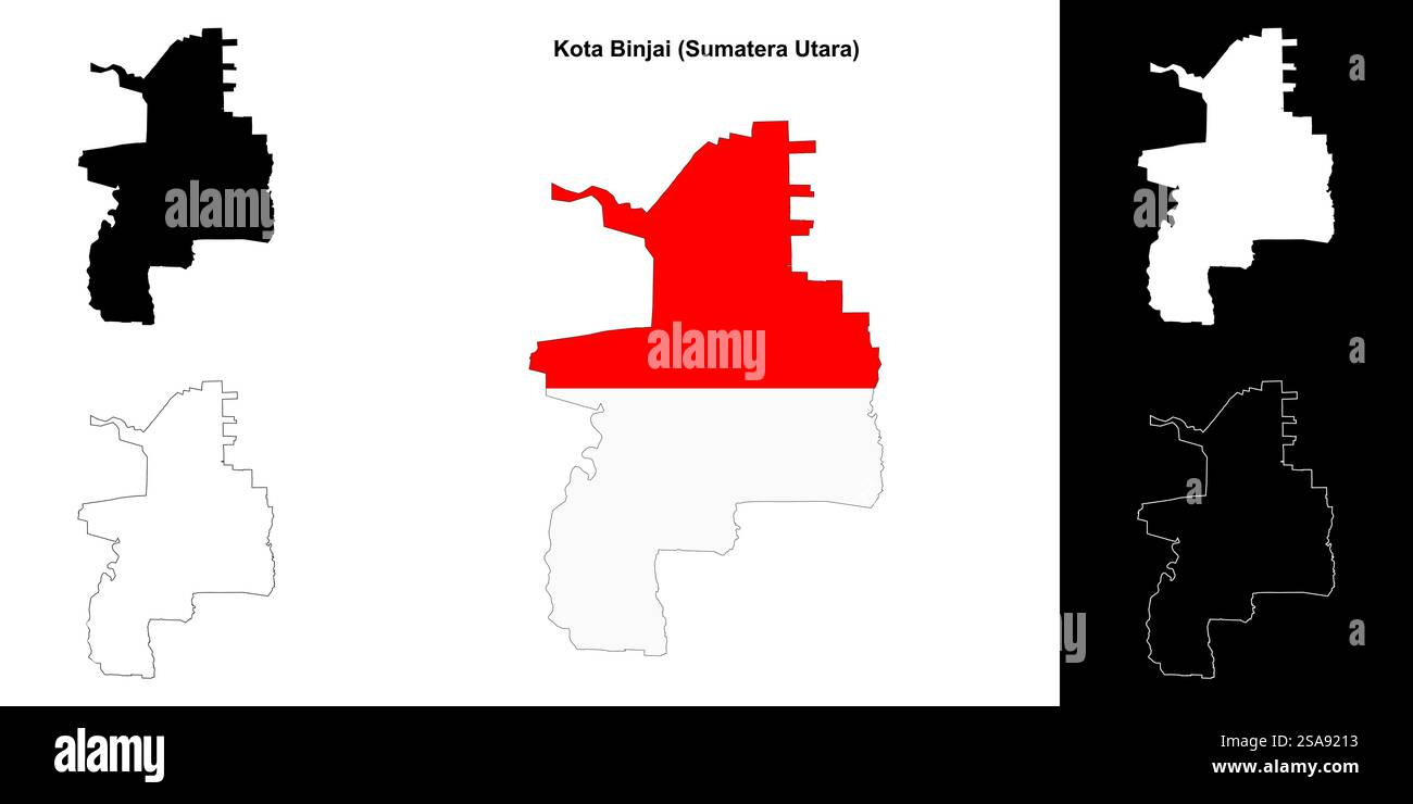 Kota Binjai blank outline map set Stock Vector Image & Art - Alamy