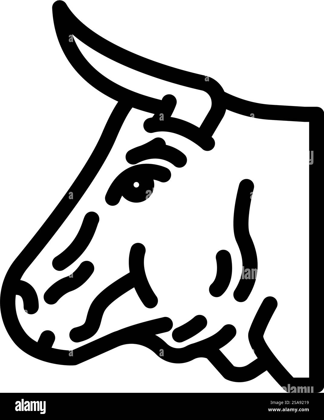 bull animal line icon vector. bull animal sign. isolated contour symbol ...
