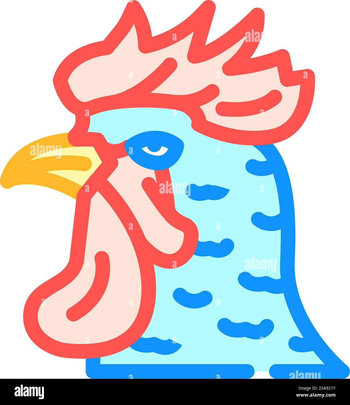 rooster animal color icon vector. rooster animal sign. isolated symbol ...