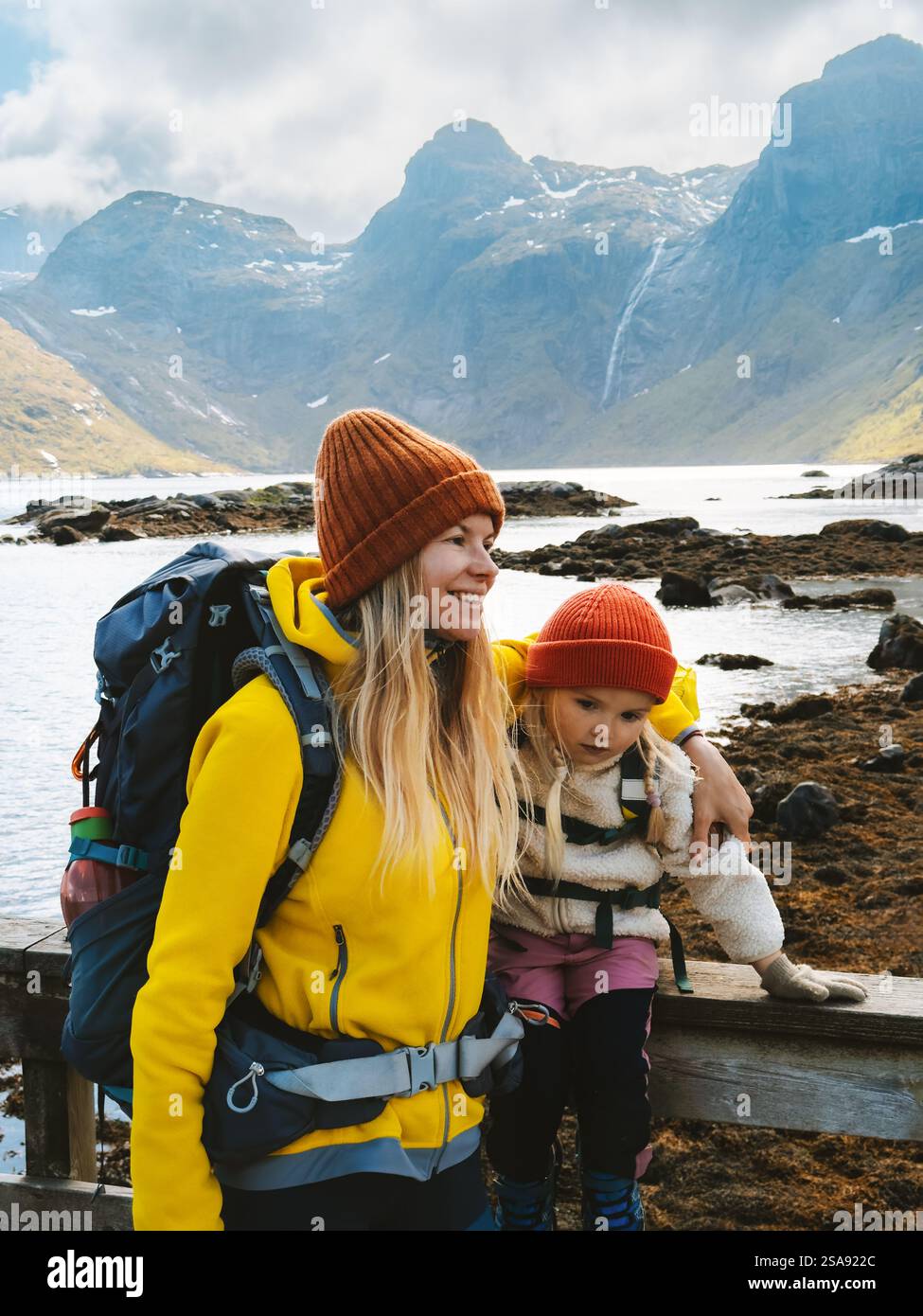 Mother and child traveling in Lofoten islands family vacations in ...