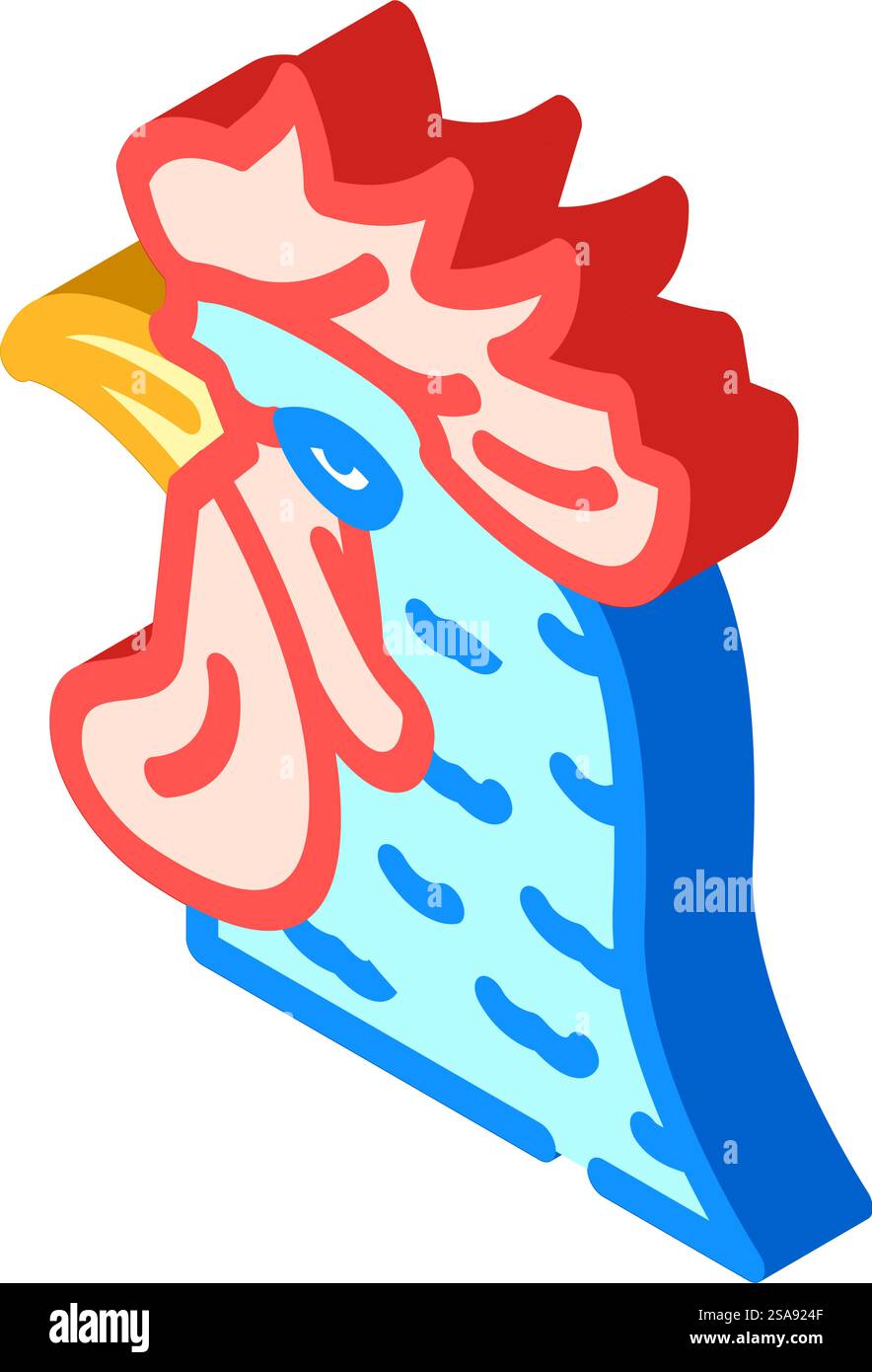rooster animal isometric icon vector. rooster animal sign. isolated ...