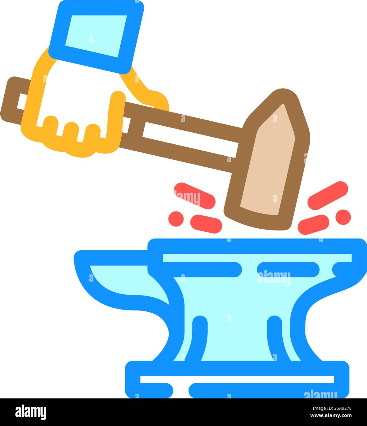 forge blacksmith metal color icon vector. forge blacksmith metal sign ...