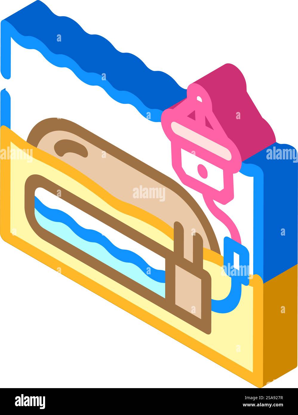 wave energy storage isometric icon vector. wave energy storage sign ...
