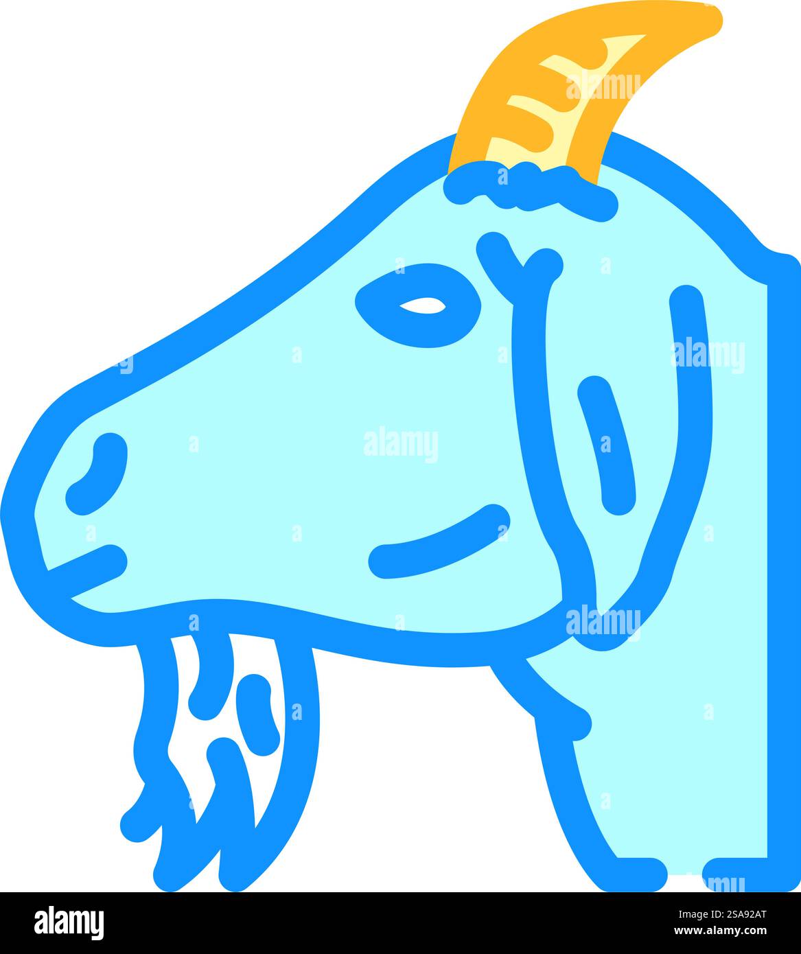 goat animal color icon vector. goat animal sign. isolated symbol ...