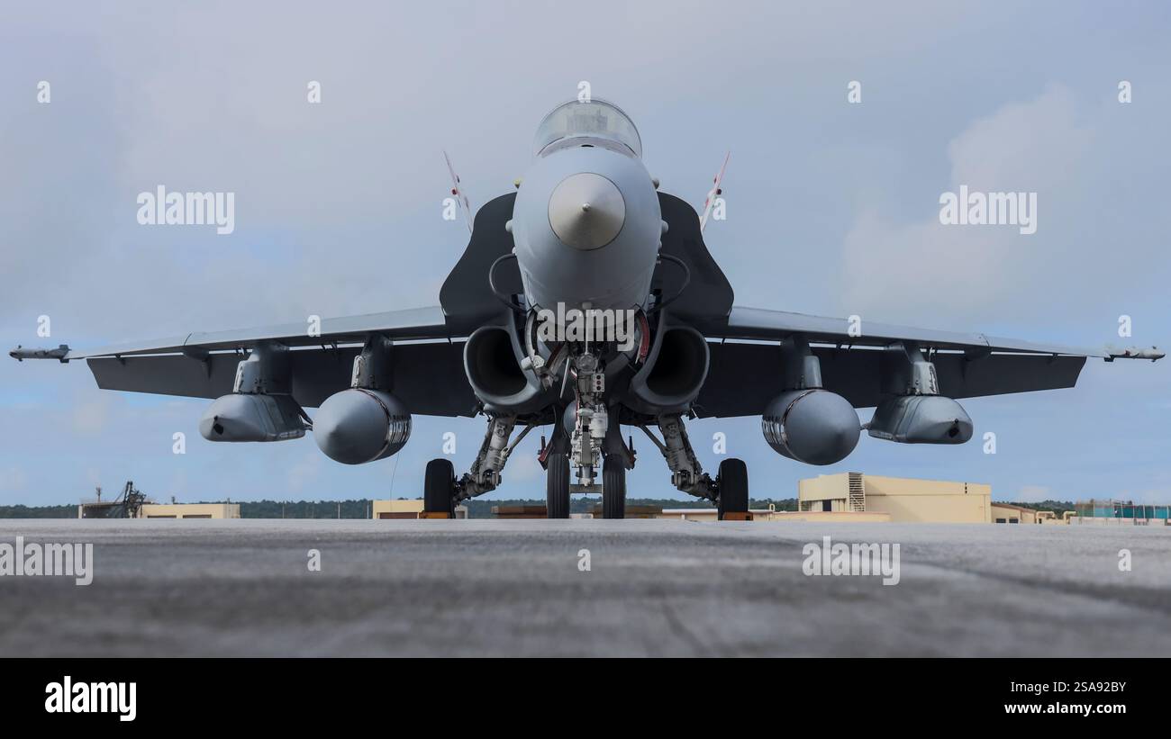 A U.S. Marine Corps F/A-18C Hornet aircraft with Marine Fighter Attack ...