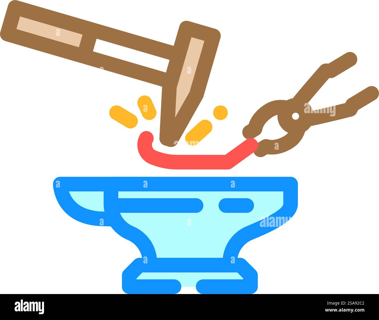 punch blacksmith metal color icon vector. punch blacksmith metal sign ...