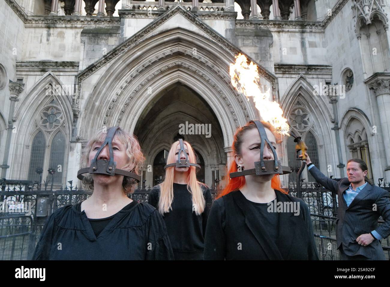 Three women silenced by Scold's Bridles, medieval torture devices once ...
