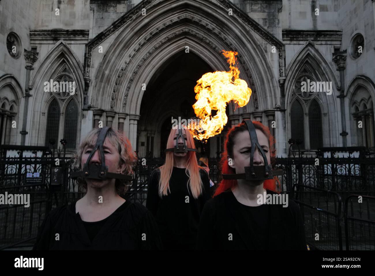 Three women silenced by Scold's Bridles, medieval torture devices once ...