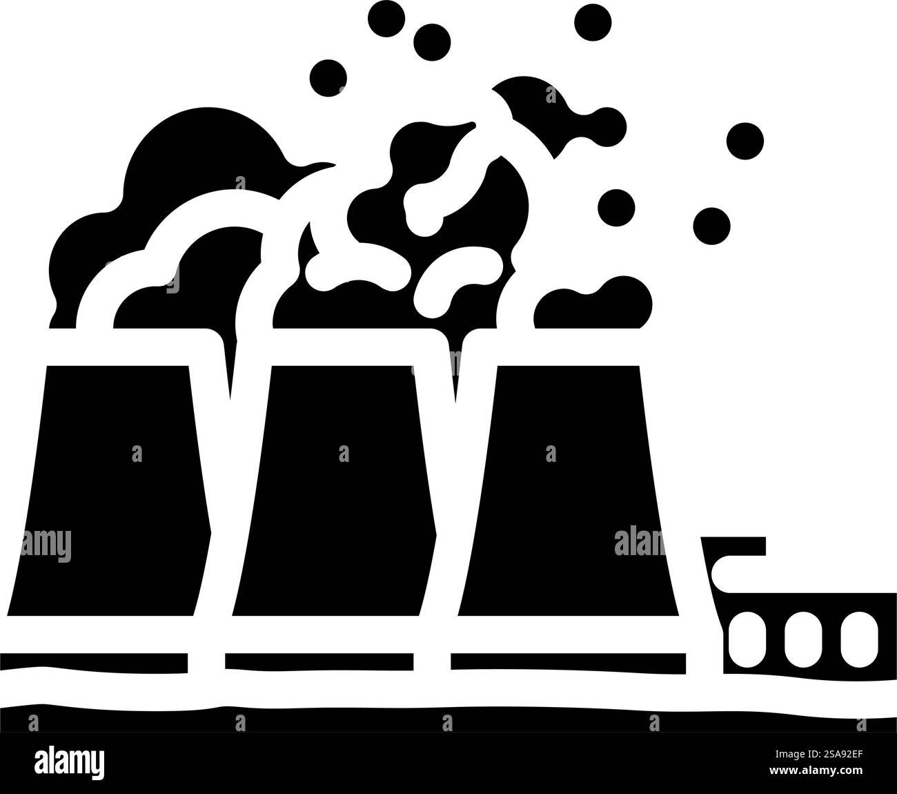 power plant nuclear energy glyph icon vector. power plant nuclear ...