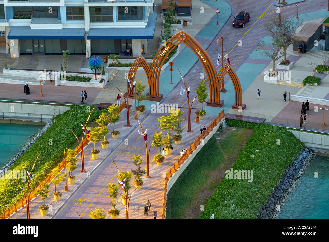 Aerial view of Gewan island Pearl Qatar Stock Photo - Alamy