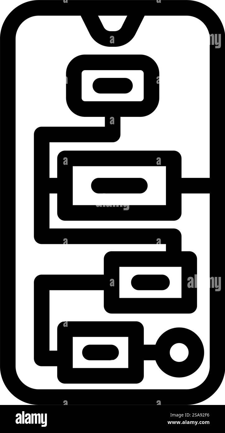 user flow ux ui design line icon vector. user flow ux ui design sign. isolated contour symbol ...