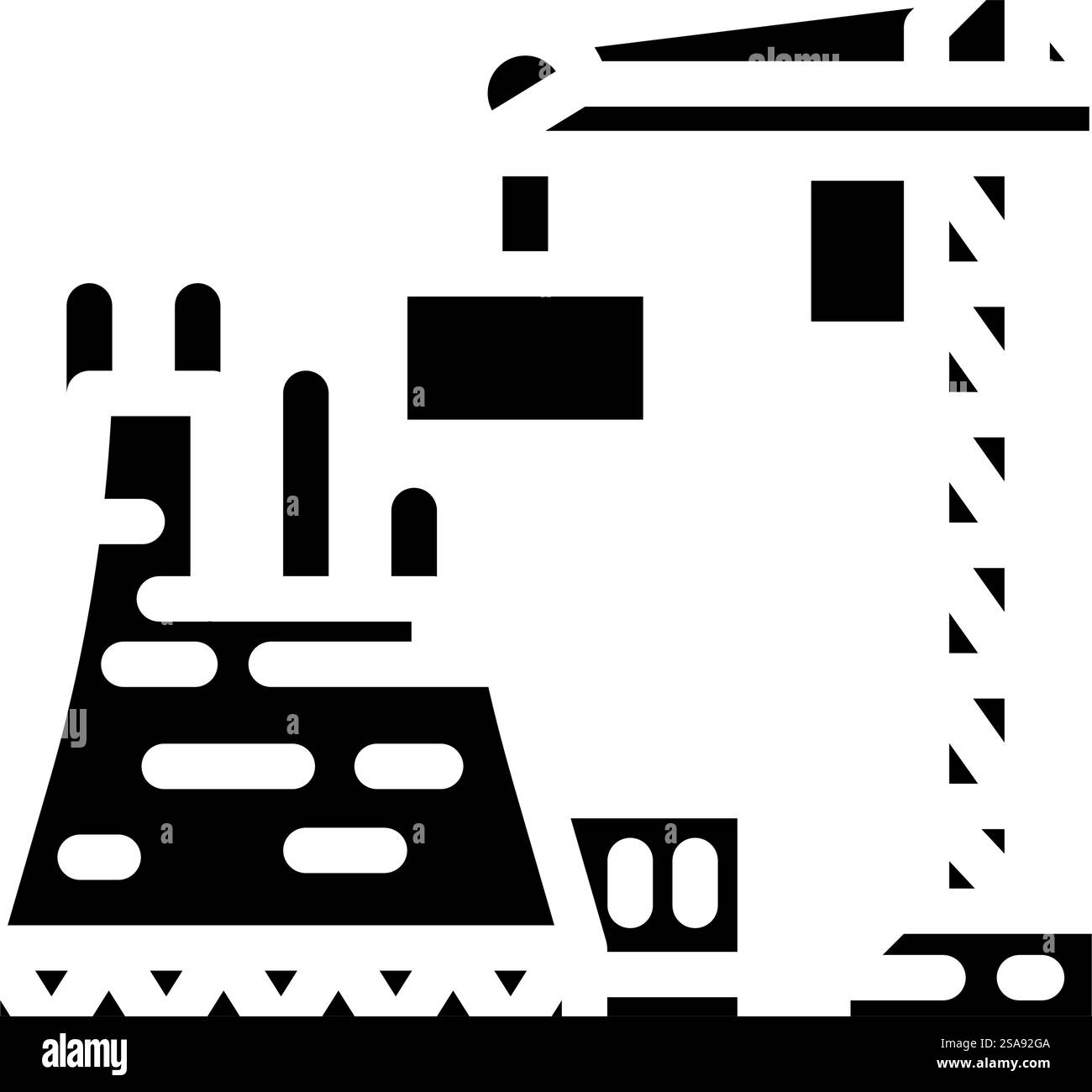 plant construction nuclear energy glyph icon vector. plant construction ...
