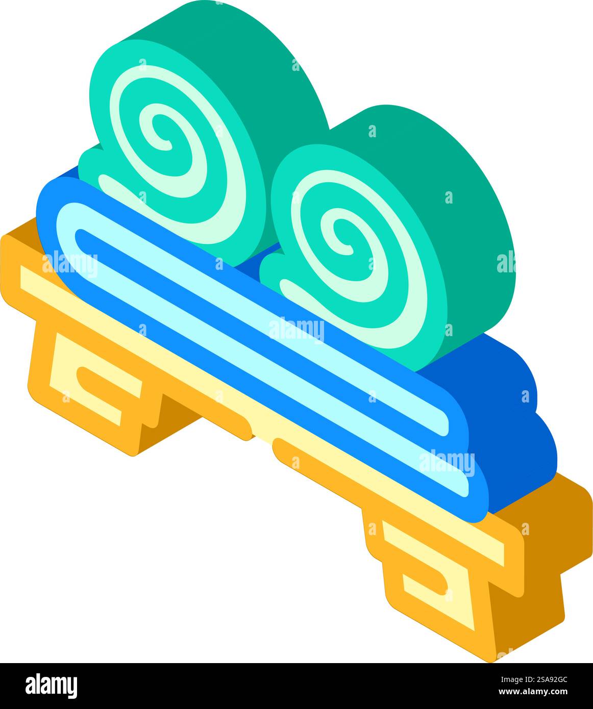 towel sauna isometric icon vector. towel sauna sign. isolated symbol ...