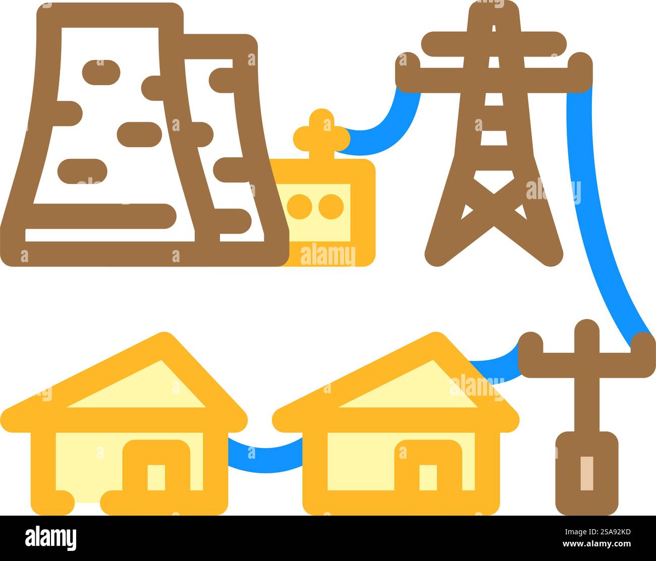 power grid nuclear energy color icon vector. power grid nuclear energy ...
