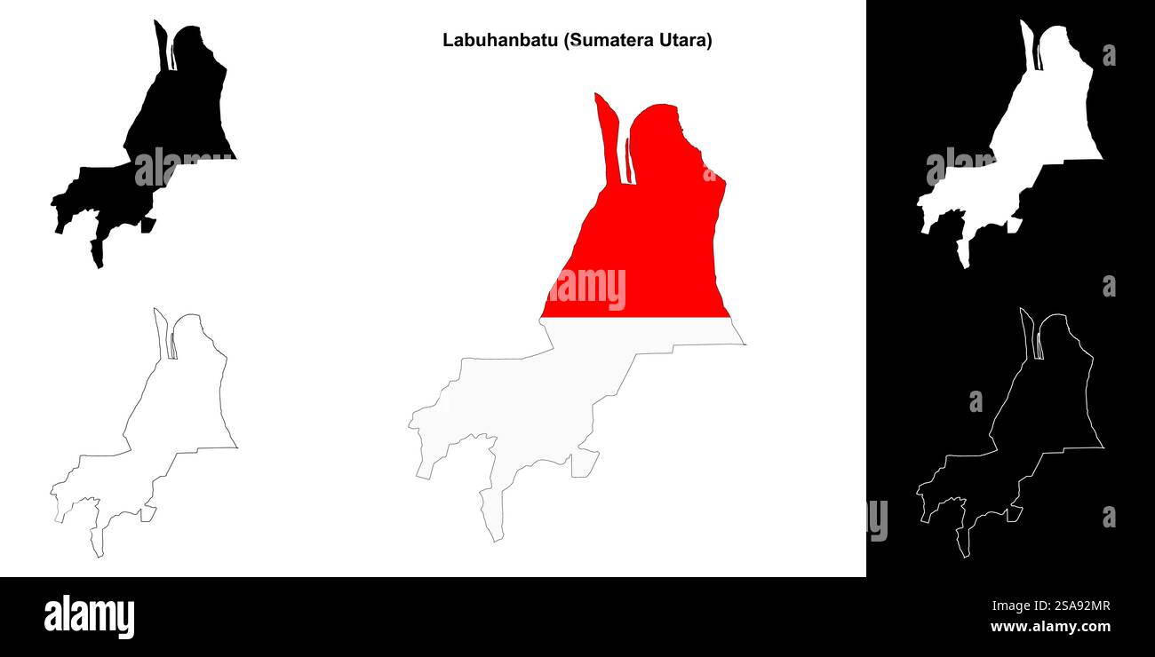 Labuhanbatu outline map hi-res stock photography and images - Alamy