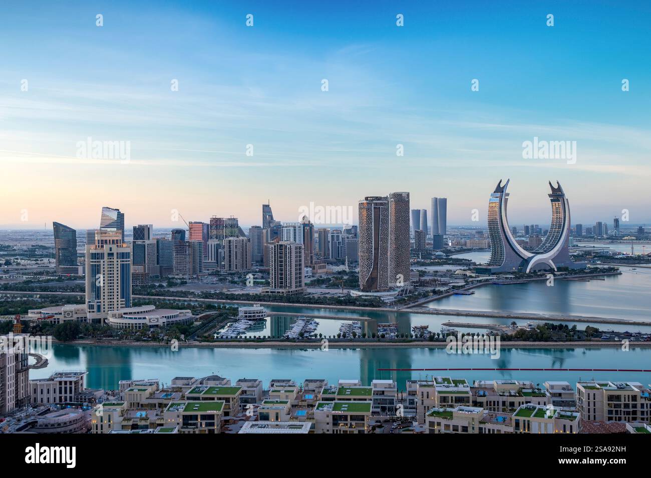 The newly developed Lusail city and and crescent tower known as ...