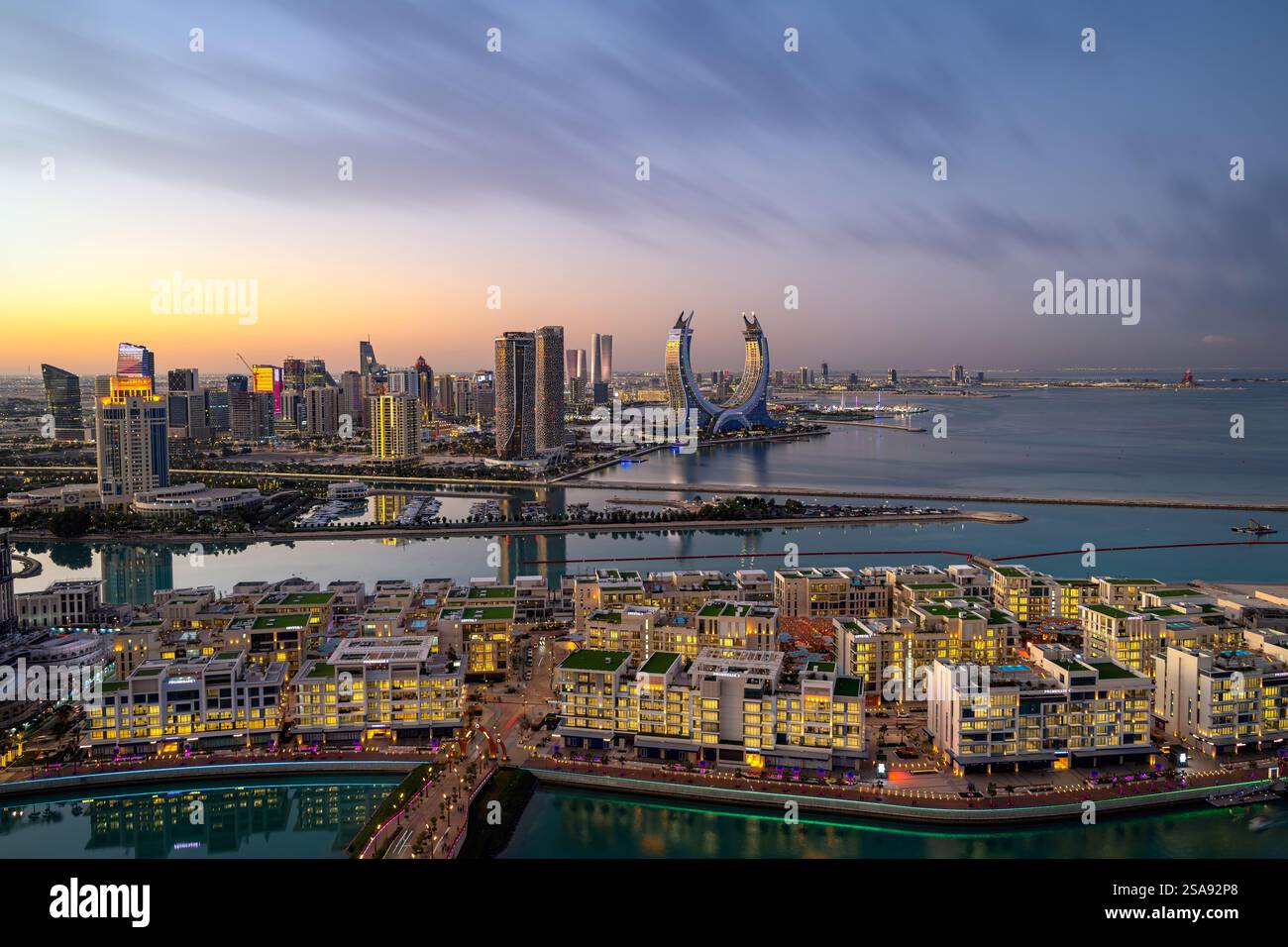 Aerial view of Gewan island Pearl Qatar Stock Photo - Alamy