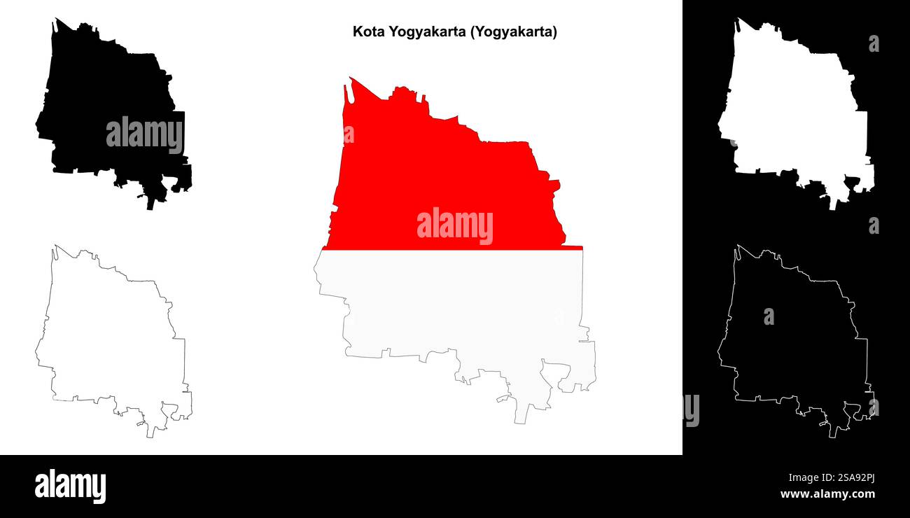 Kota Yogyakarta blank outline map set Stock Vector Image & Art - Alamy