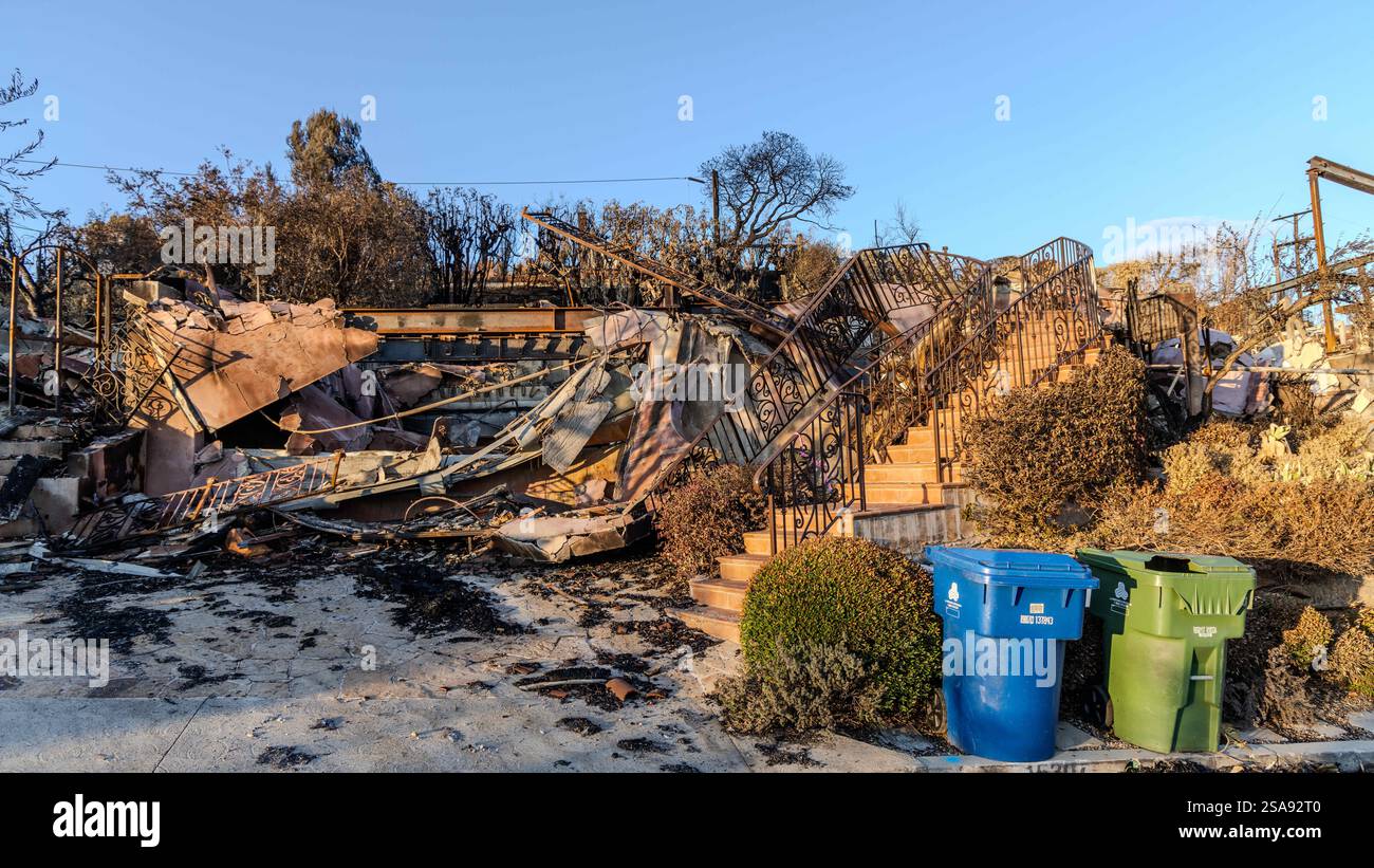Pacific Palisades, California, USA. 26th Jan, 2025. A Burnt home with ...