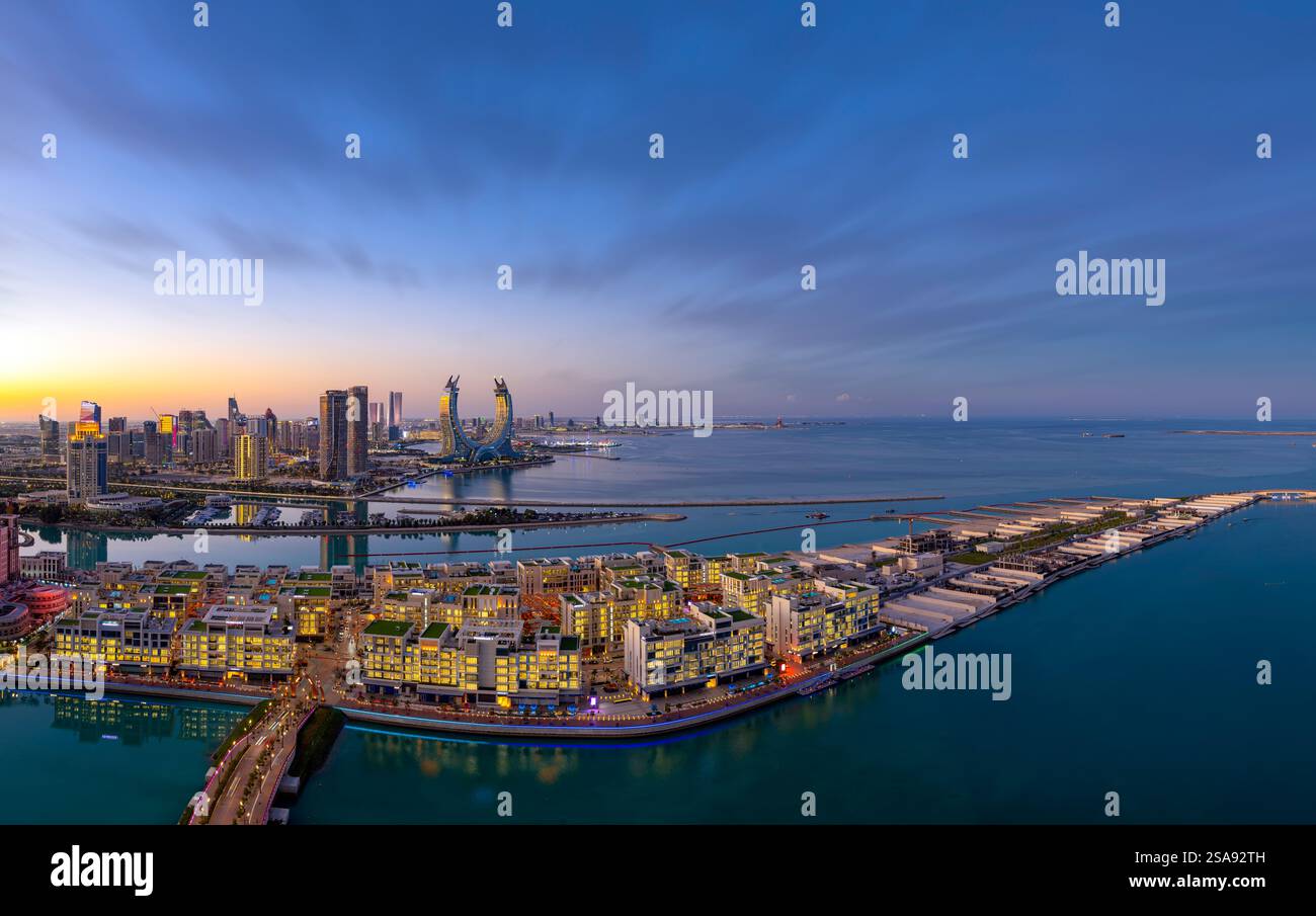 Aerial view of Gewan island Pearl Qatar Stock Photo - Alamy