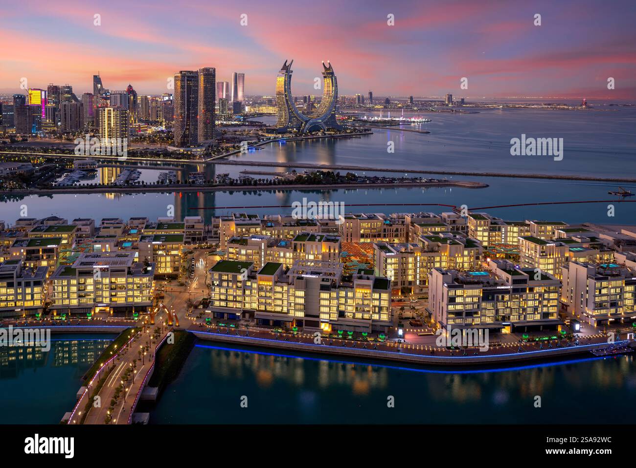 Aerial view of Gewan island Pearl Qatar Stock Photo - Alamy