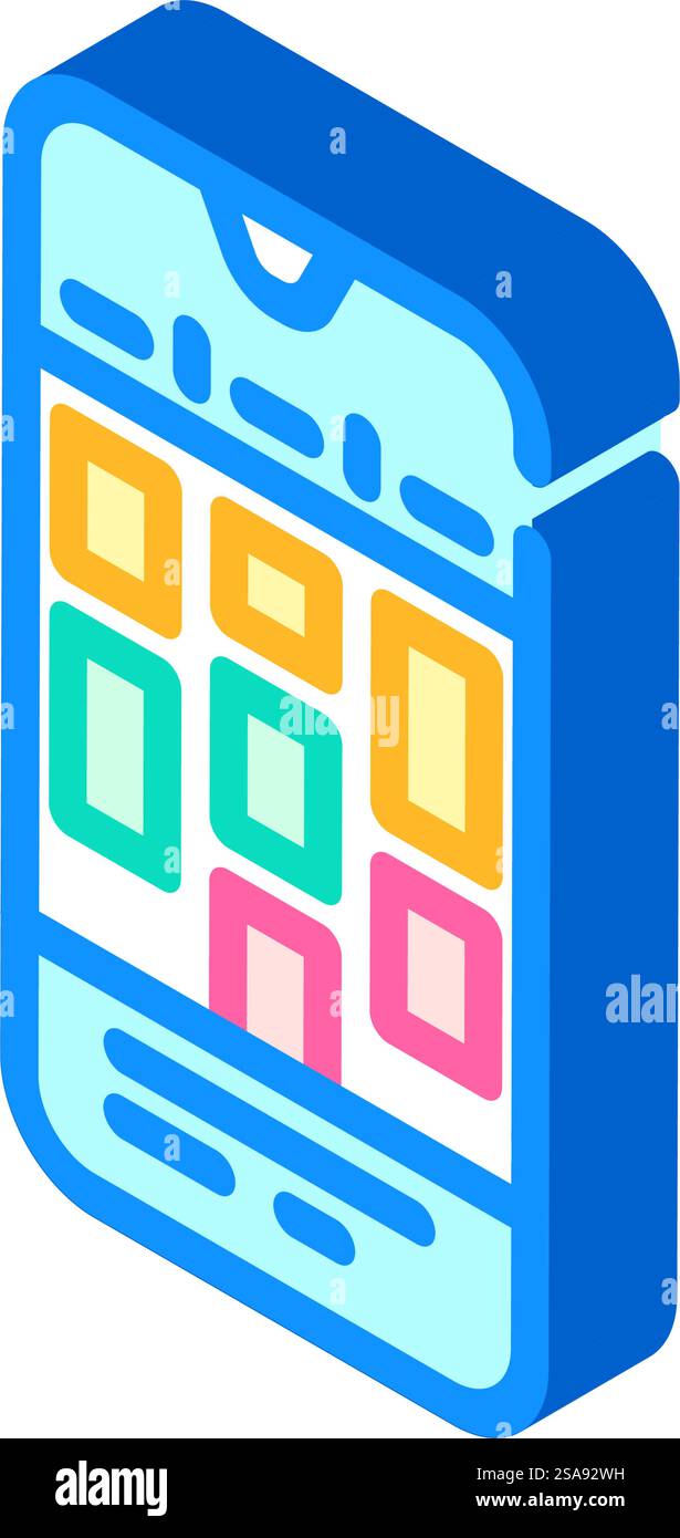 time blocking app management isometric icon vector. time blocking app ...