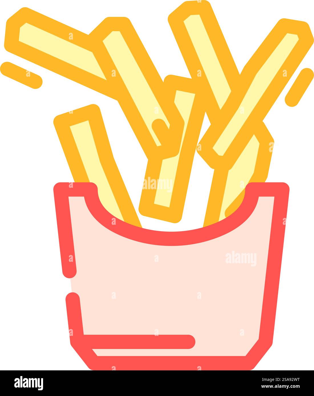 french fries fast food color icon vector. french fries fast food sign ...