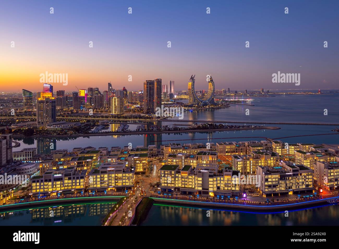 Aerial view of Gewan island Pearl Qatar Stock Photo - Alamy