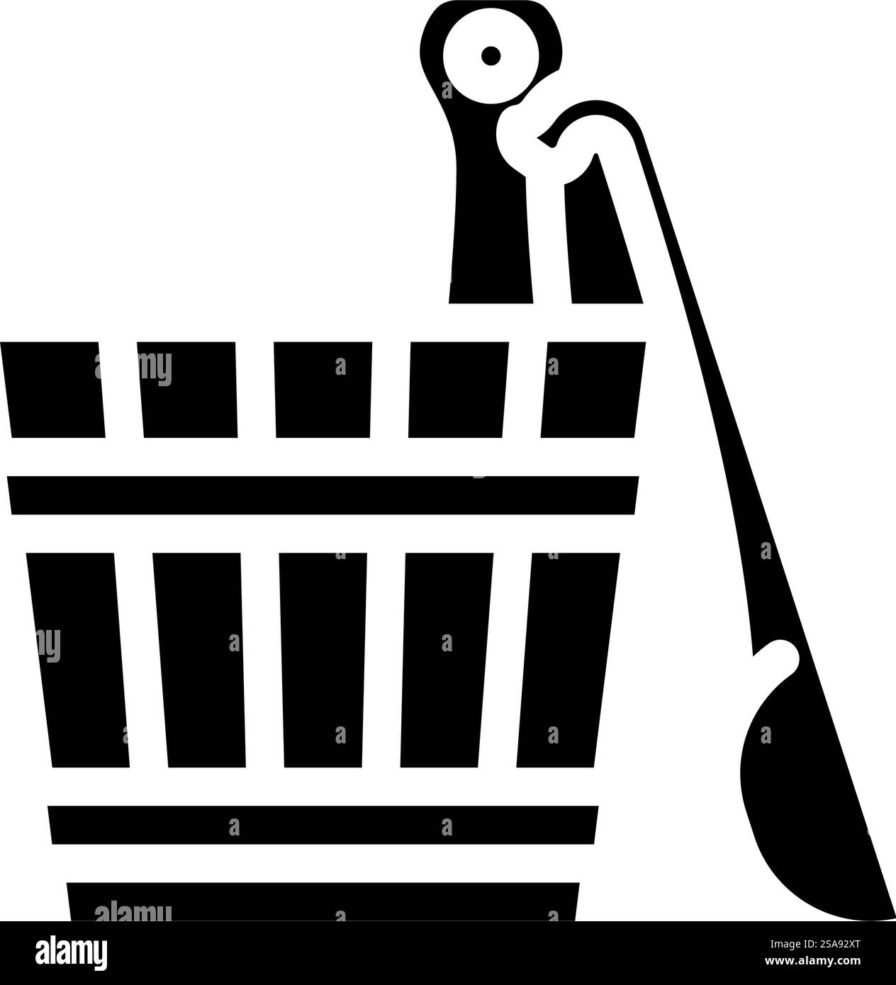 ladle sauna glyph icon vector. ladle sauna sign. isolated symbol ...