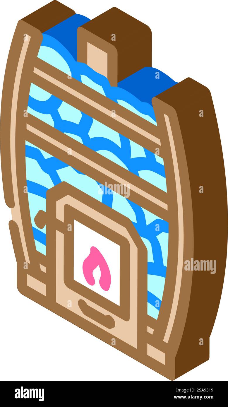 stove sauna isometric icon vector. stove sauna sign. isolated symbol ...