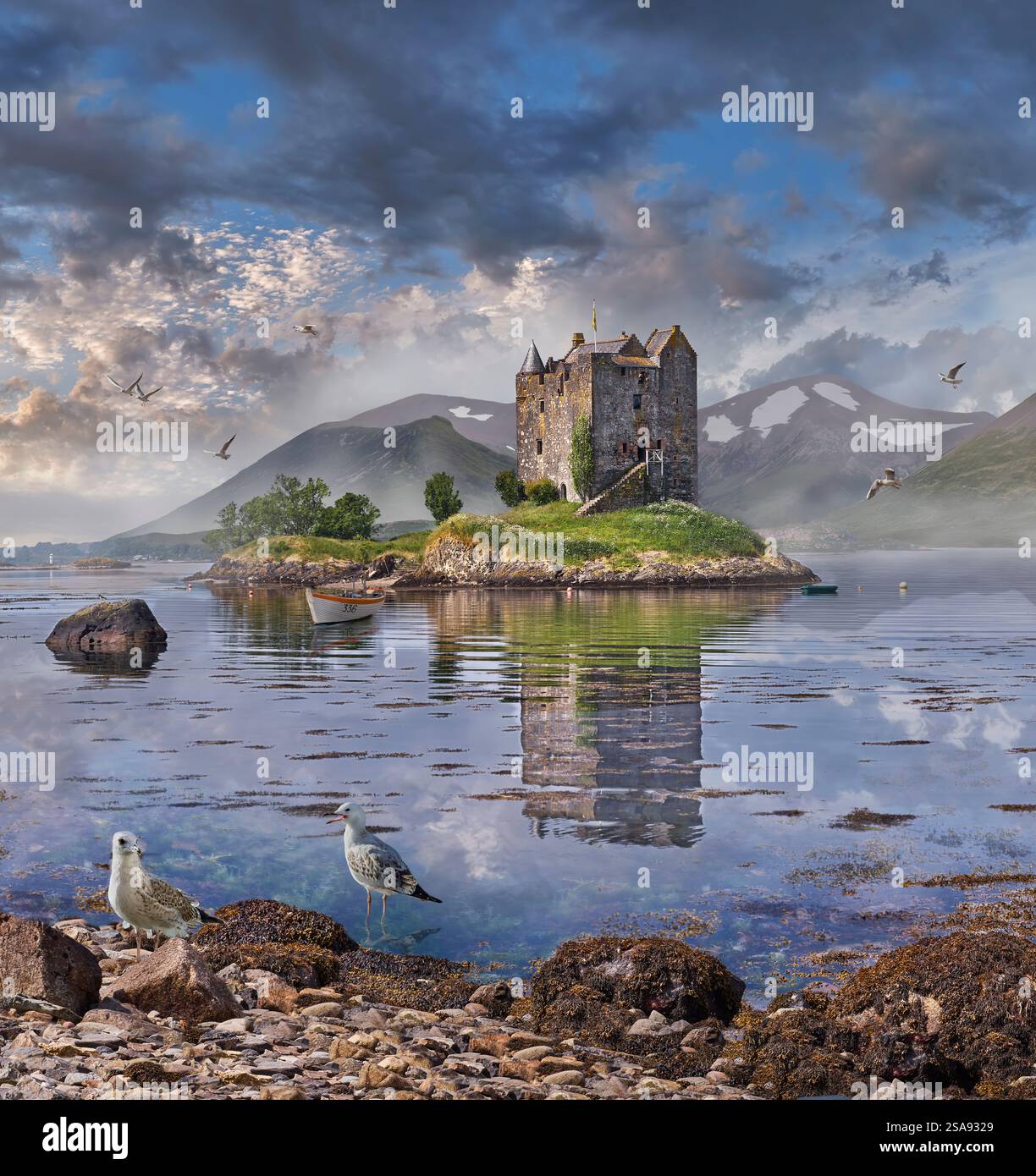 The historic picturesque traditional Scottish tower house Castle ...