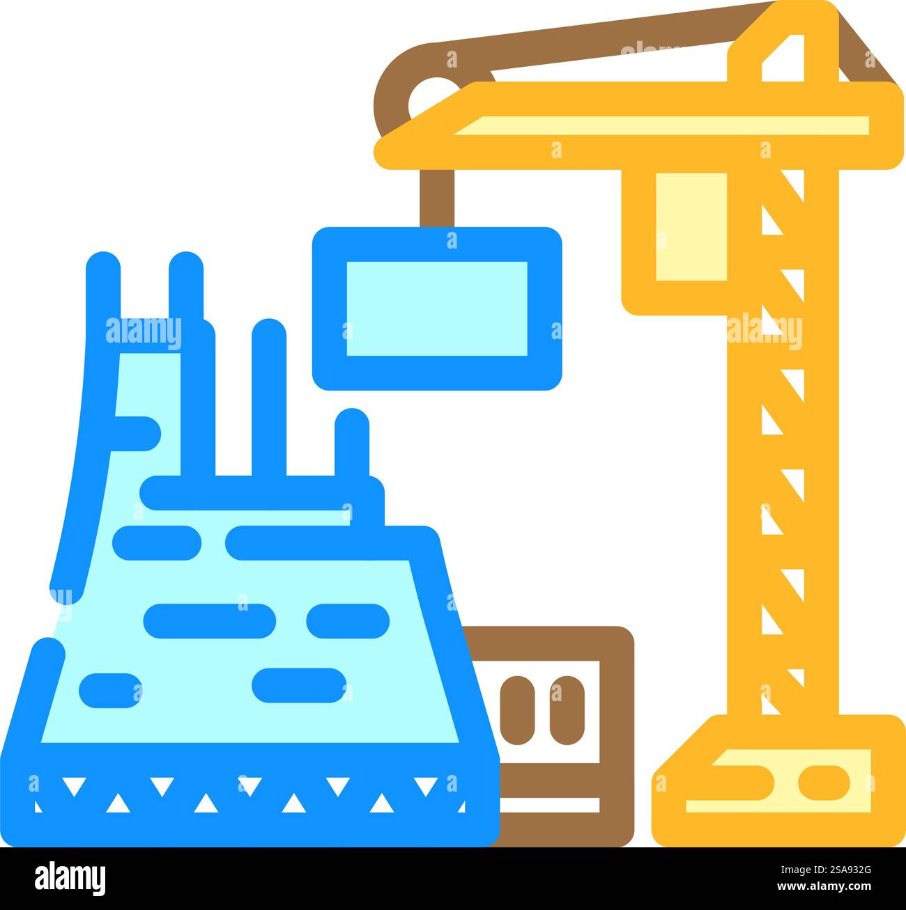 plant construction nuclear energy color icon vector. plant construction ...