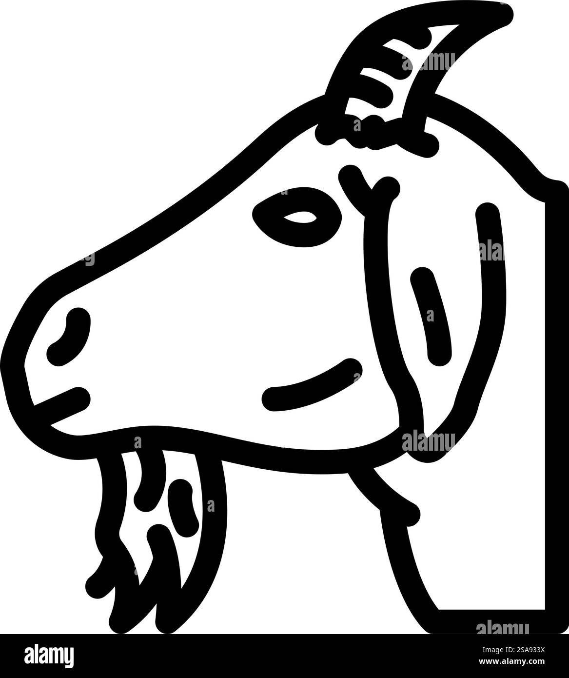 goat animal line icon vector. goat animal sign. isolated contour symbol ...