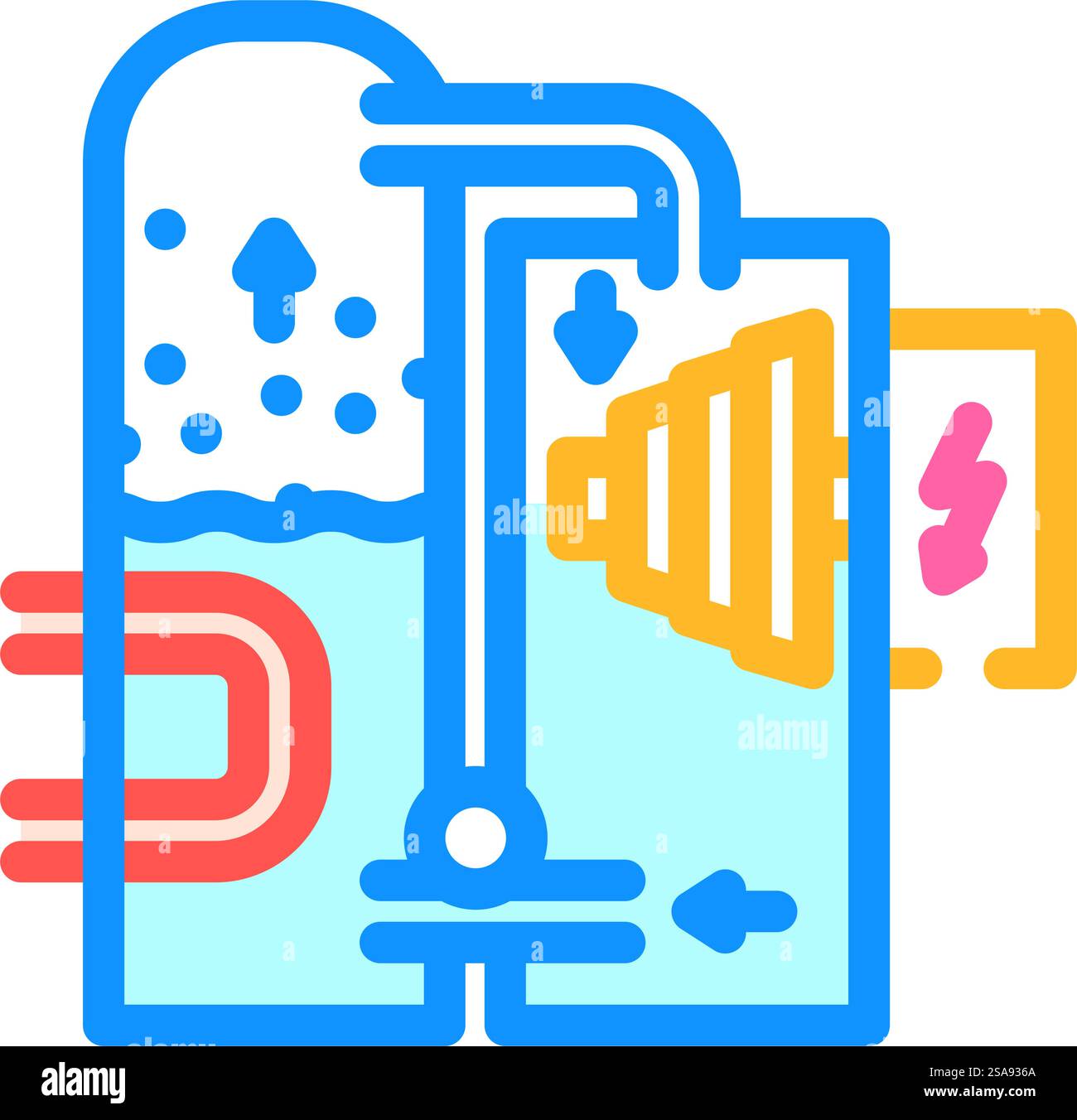 steam generation nuclear energy color icon vector. steam generation ...