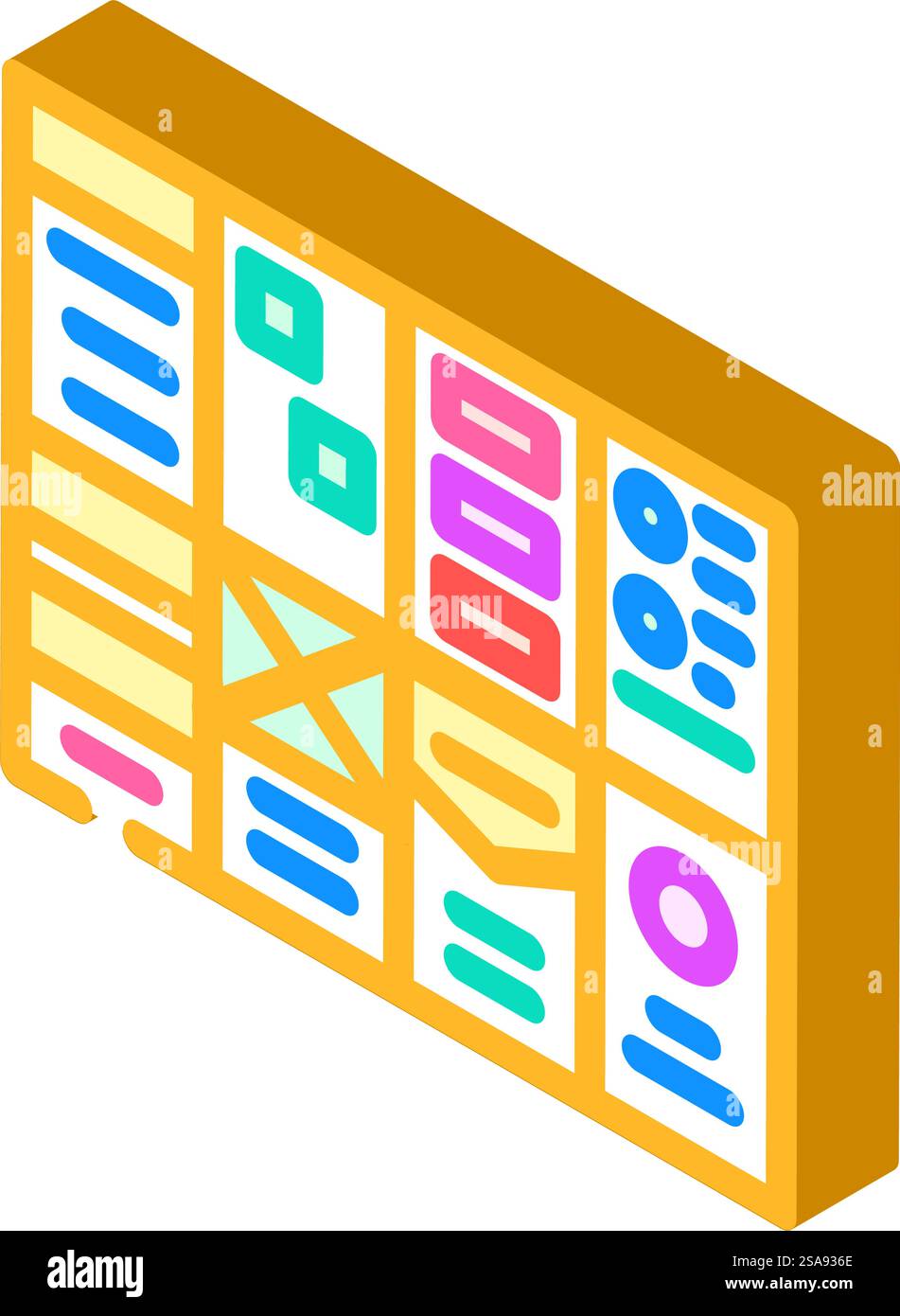 crazy 8s ux ui design isometric icon vector. crazy 8s ux ui design sign ...
