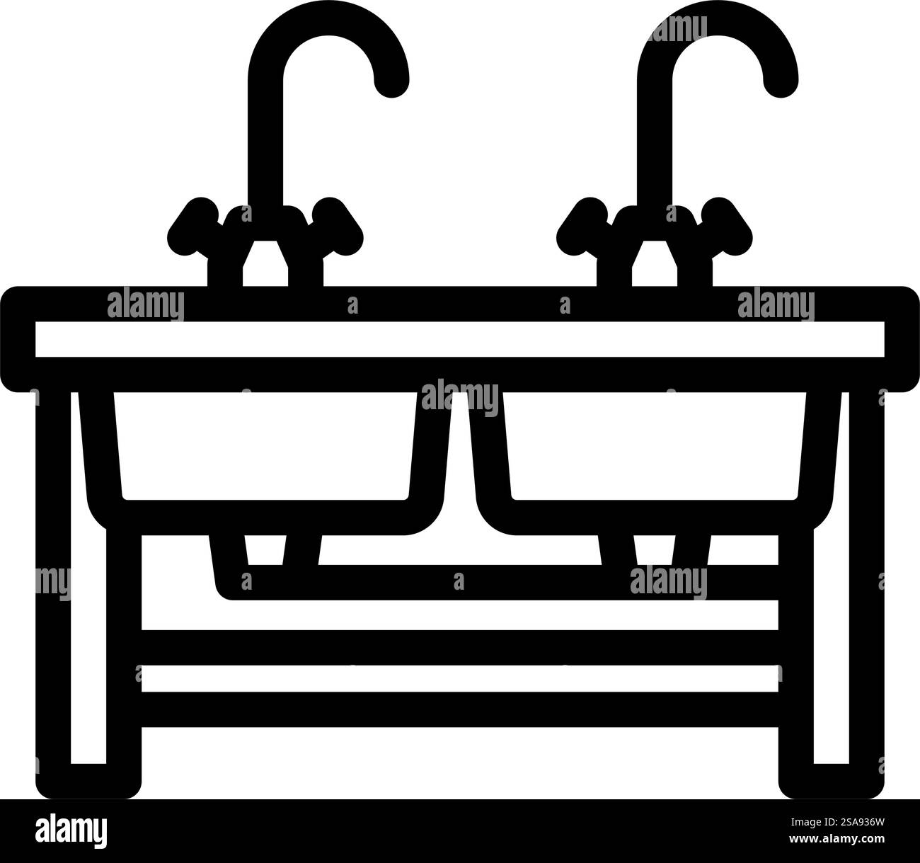 sinks restaurant equipment line icon vector. sinks restaurant equipment ...