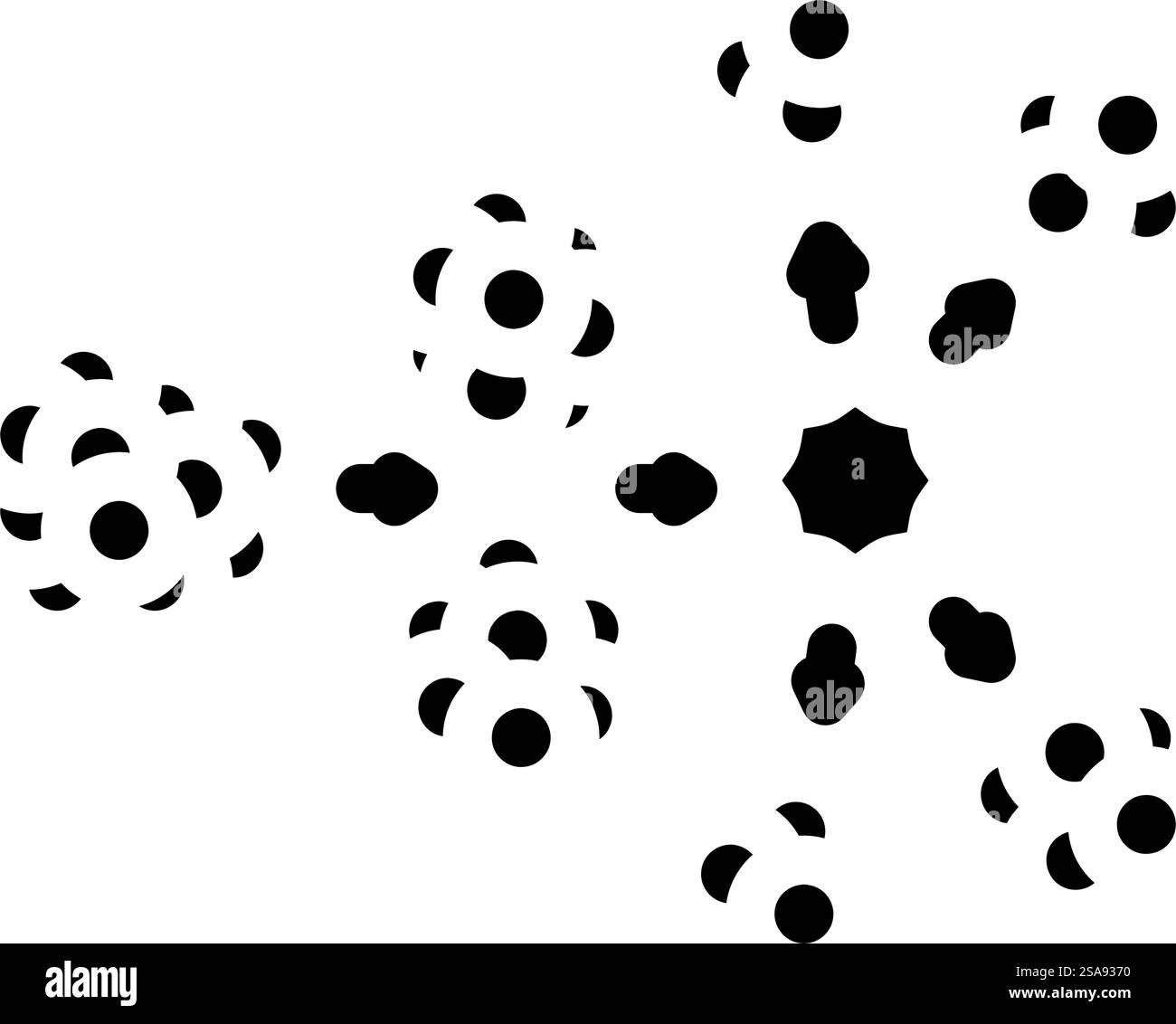 chain reaction nuclear energy glyph icon vector. chain reaction nuclear ...